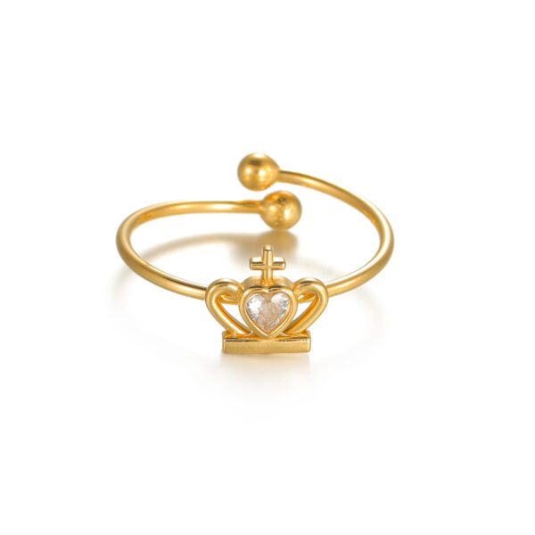 Simple Diamond-Embedded Crown Ring – China Zhejiang Yiwu Stainless ...